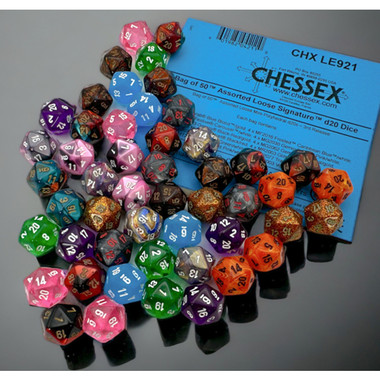 Chessex Dice: Bag of 50 Assorted loose Mini-Polyhedral d20s (3rd ...