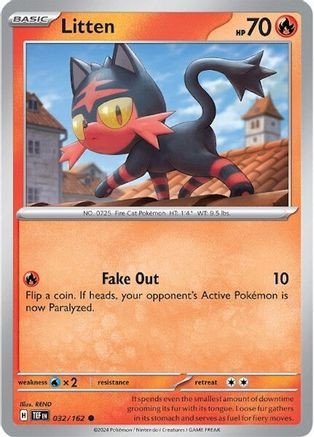 Litten 32 - SV05 Temporal Forces Reverse Holofoil - Game Nerdz