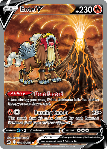 Entei V GG36/70 - Crown Zenith Galarian Gallery Holofoil (LP) - Game Nerdz