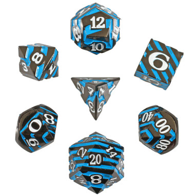 Forged Gaming: Blue Oblivion Set of 7 Metal Dice - Game Nerdz