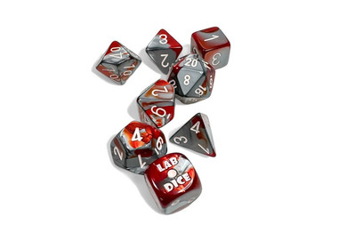 Chessex Dice: Lab Dice 8 Gemini - Polyhedral Red-Steel/White