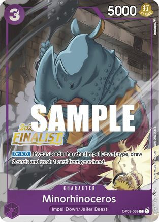 Minorhinoceros (Online Regional 2023) [Finalist] (OP03-069) One Piece Promotion Cards Foil ...