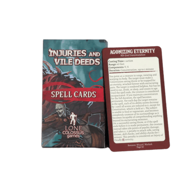 Injuries and Vile Deeds RPG: Spell Cards (5E) - Game Nerdz