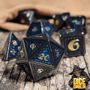 Forged Gaming: Dice Goblin Scales Metal RPG Dice Set - Gunmetal with ...