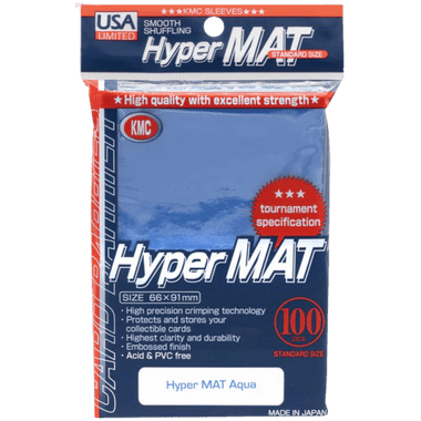 KMC Card Sleeves: Hyper Mat - Aqua (100) - Game Nerdz