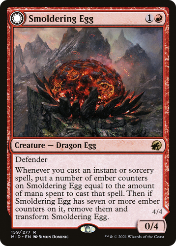 Smoldering Egg // Ashmouth Dragon - Innistrad: Midnight Hunt: (Double ...