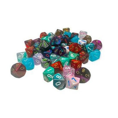 Chessex Dice: Mini-Polyhedral D10 - Bag of 50 Assorted Dice (2nd ...
