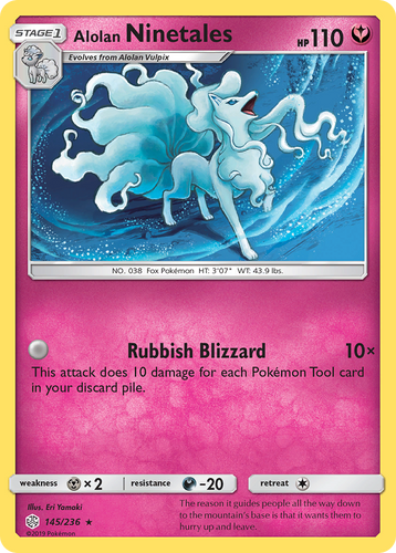 Alolan Ninetales 145/236 - Cosmic Eclipse Reverse Holofoil - Game Nerdz