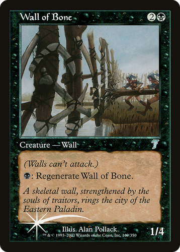 Wall of Bone (7ED-169★) - Seventh Edition Foil - Game Nerdz