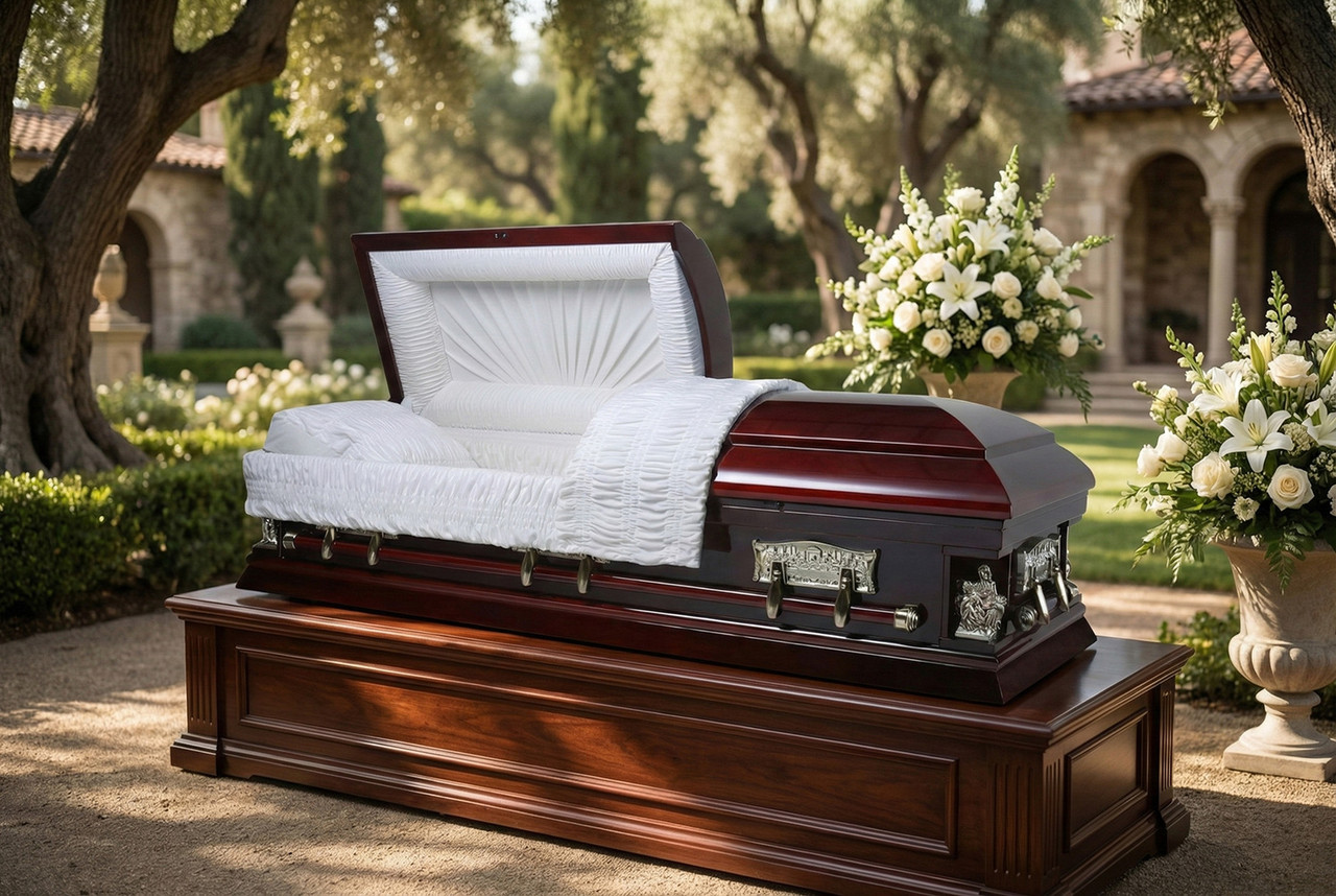 Last Supper Pieta Poplar Wood Caskets for Sale with Ivory Velvet ...