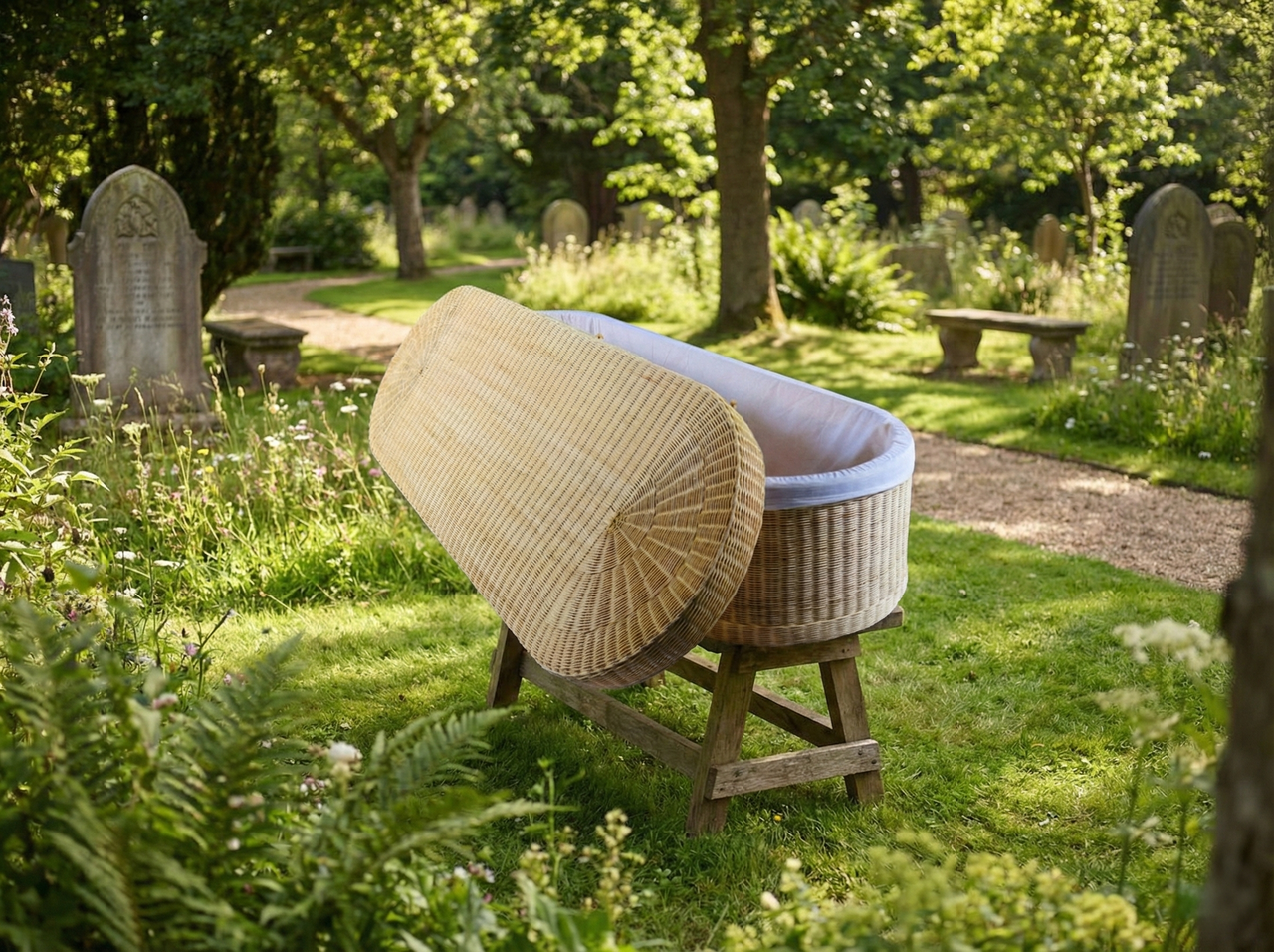 Infinitum Natural Handmade Casket with White Cotton Interior - Eco ...