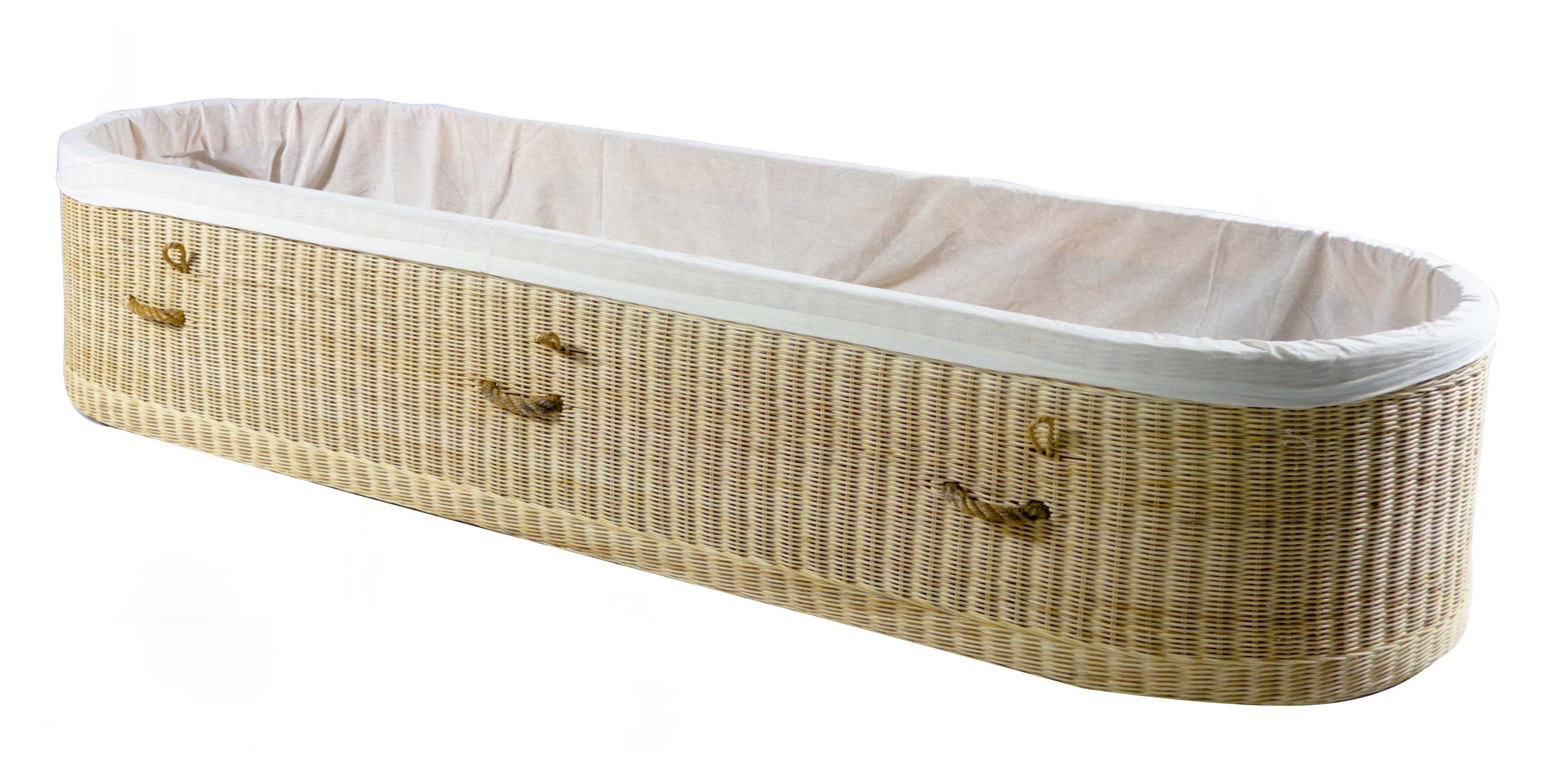 Infinitum Natural Handmade Casket with White Cotton Interior - Eco ...