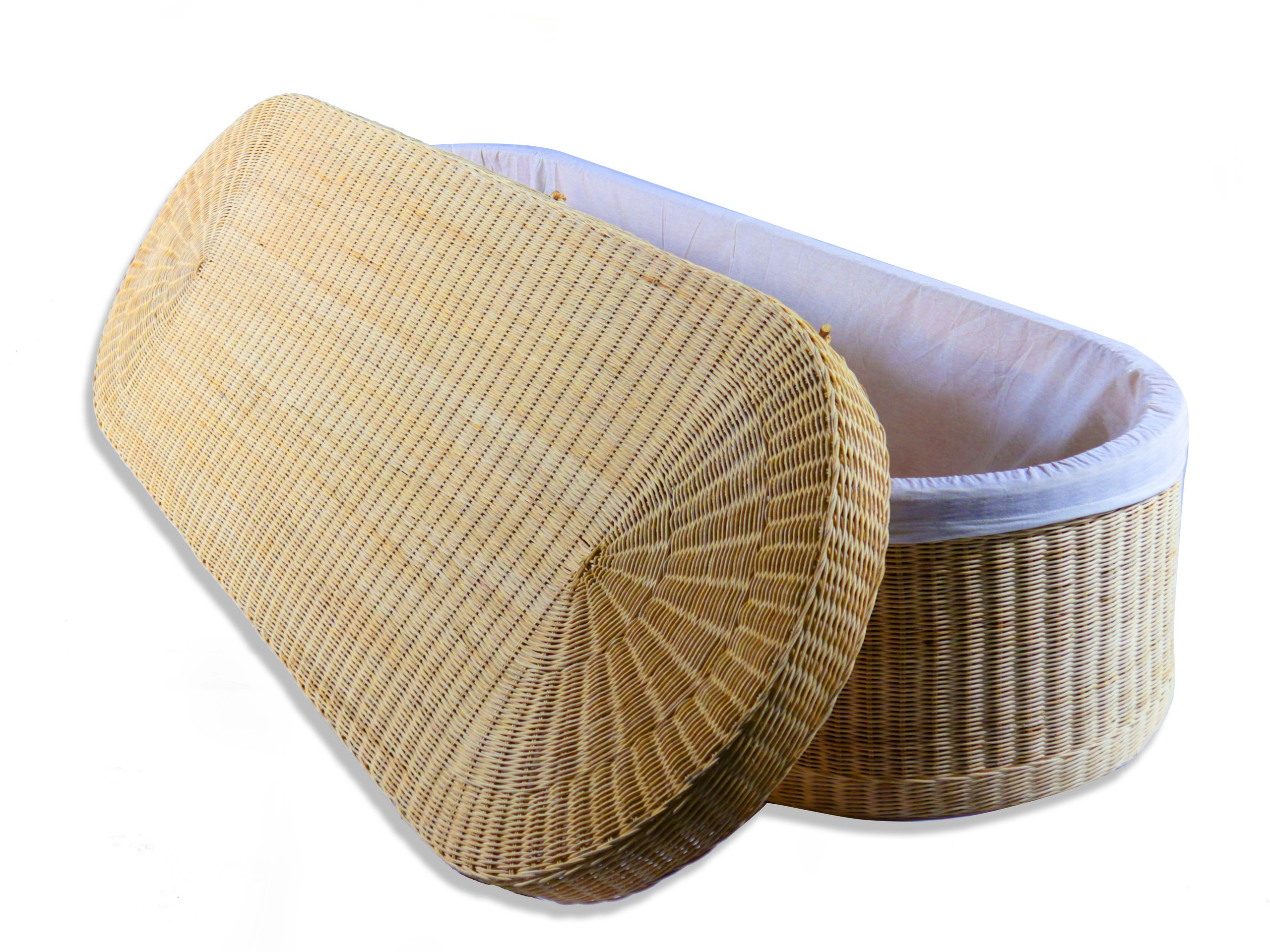 Infinitum Natural Handmade Casket with White Cotton Interior - Eco ...