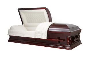 Elite Cherry Solid Poplar Wood Caskets for Sale with Cream Velvet ...