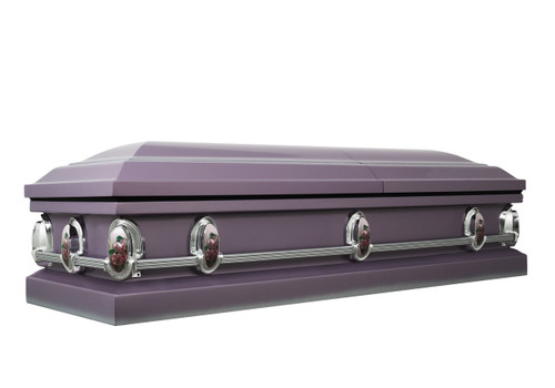 Heavenly Mother Metal Casket With Light Pink Interior At Overnight Caskets
