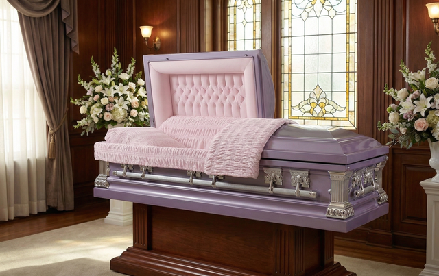 Lincoln Lilac Metal Casket for Sale with White Velvet Interior ...
