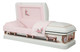 PrimRose White & Pink Metal Casket with Pink Velvet
