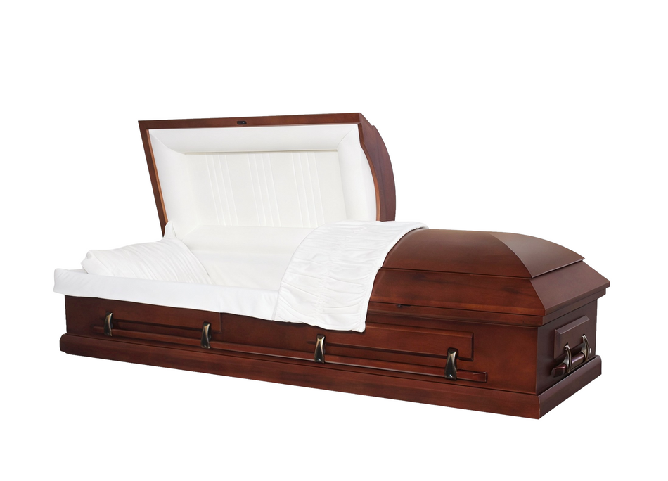 Stouffer Poplar Veneer Caskets for Sale with White Velvet | Overnight ...