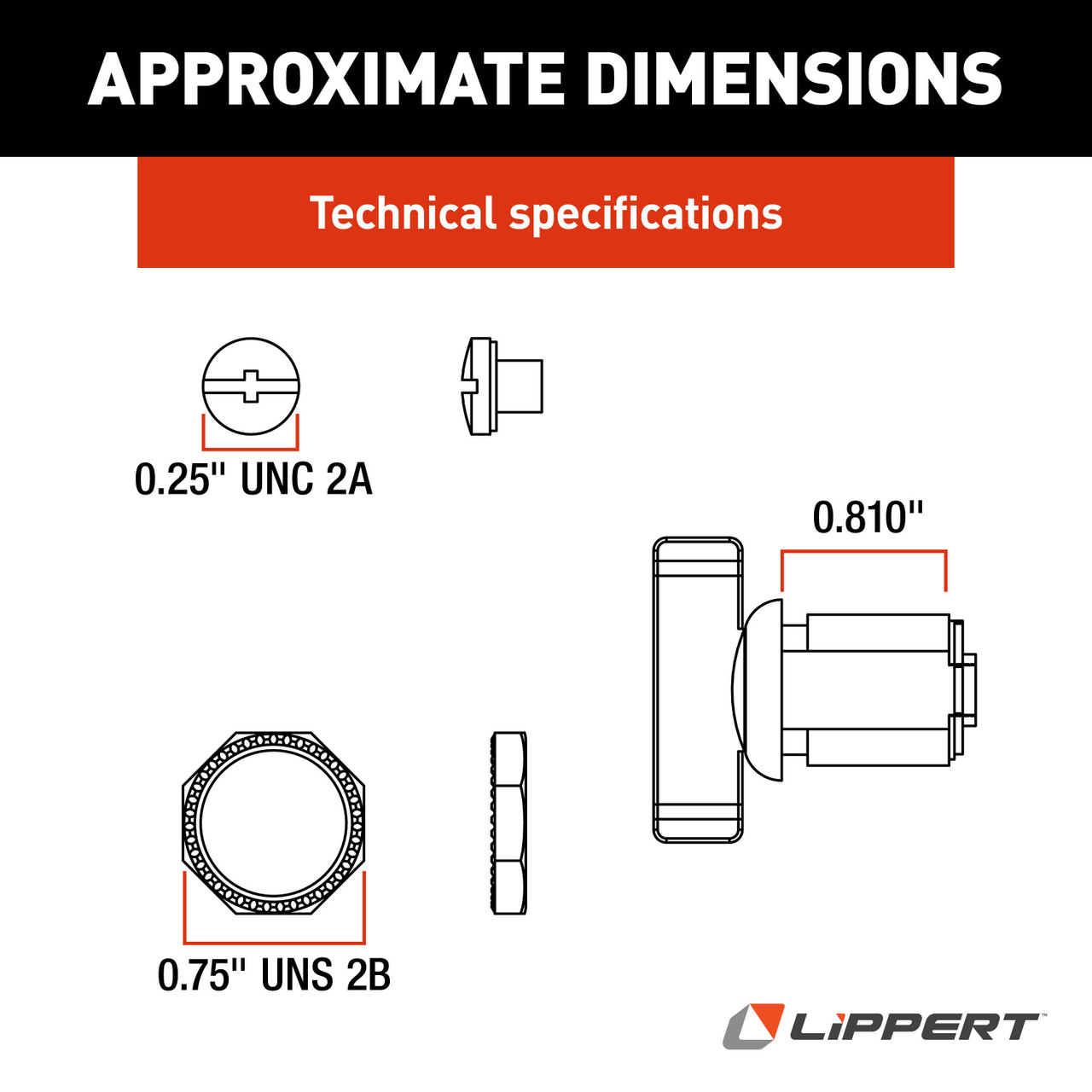 Lippert RV Baggage Door Turn Latch - 7/8" #213112 - TowUniverse
