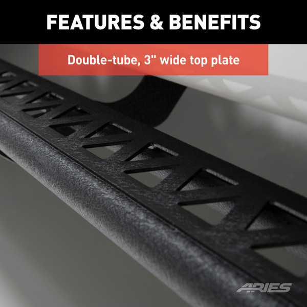 ARIES 2074119 Black Steel Rocker Step Guard Running Boards, Select Jeep ...