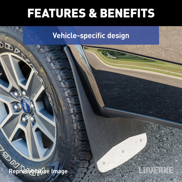 LUVERNE Rear Dually 20" x 23" Rubber Mud Guards, Select Ford F-350, F-450 (2 Flaps) 251124 ...