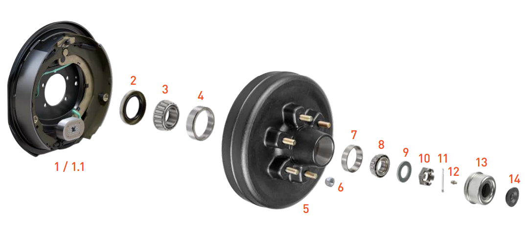 5,200 LB Heavy-Duty 12" x 2" Electric Brake Axle: Complete Parts ...