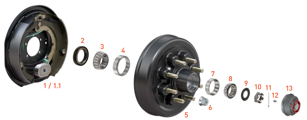 8,000 LB Hybrid Wheel End Axle Breakdown: Complete Replacement Parts Guide