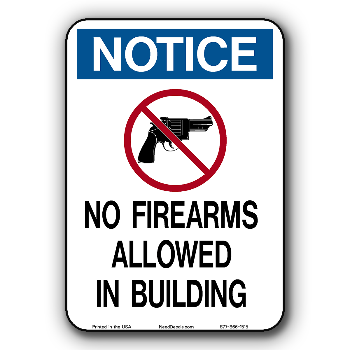 No Firearms or Weapons Allowed Decals