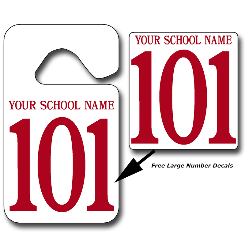 Giant Parent Pickup Tags | Large Number Decals | 25 Pack