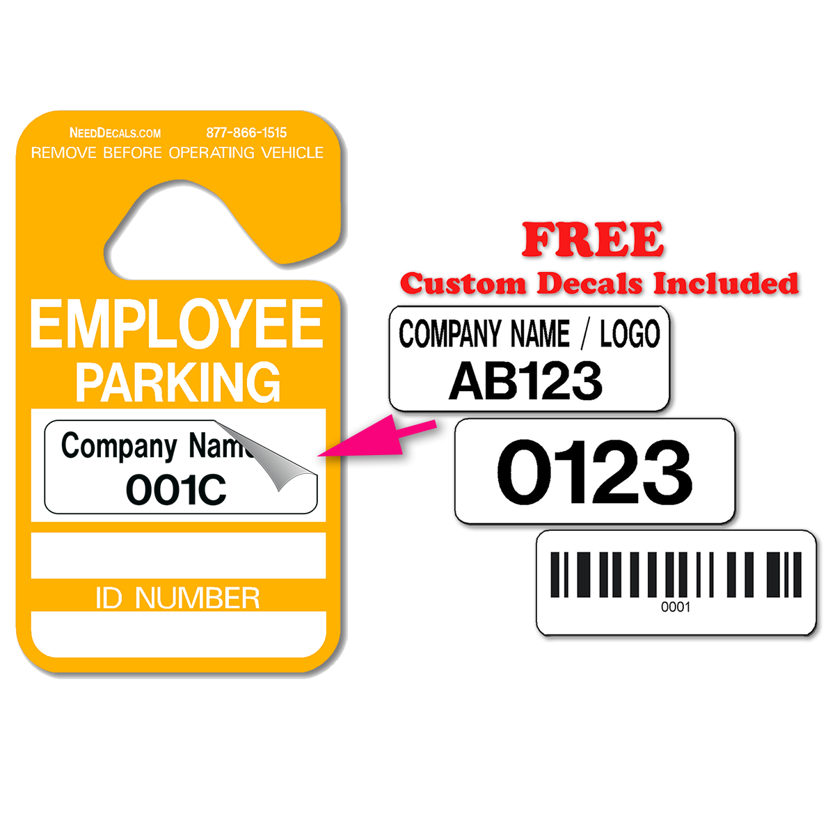 Employee Parking Hang Tag Permits | Mirror Permit Tags