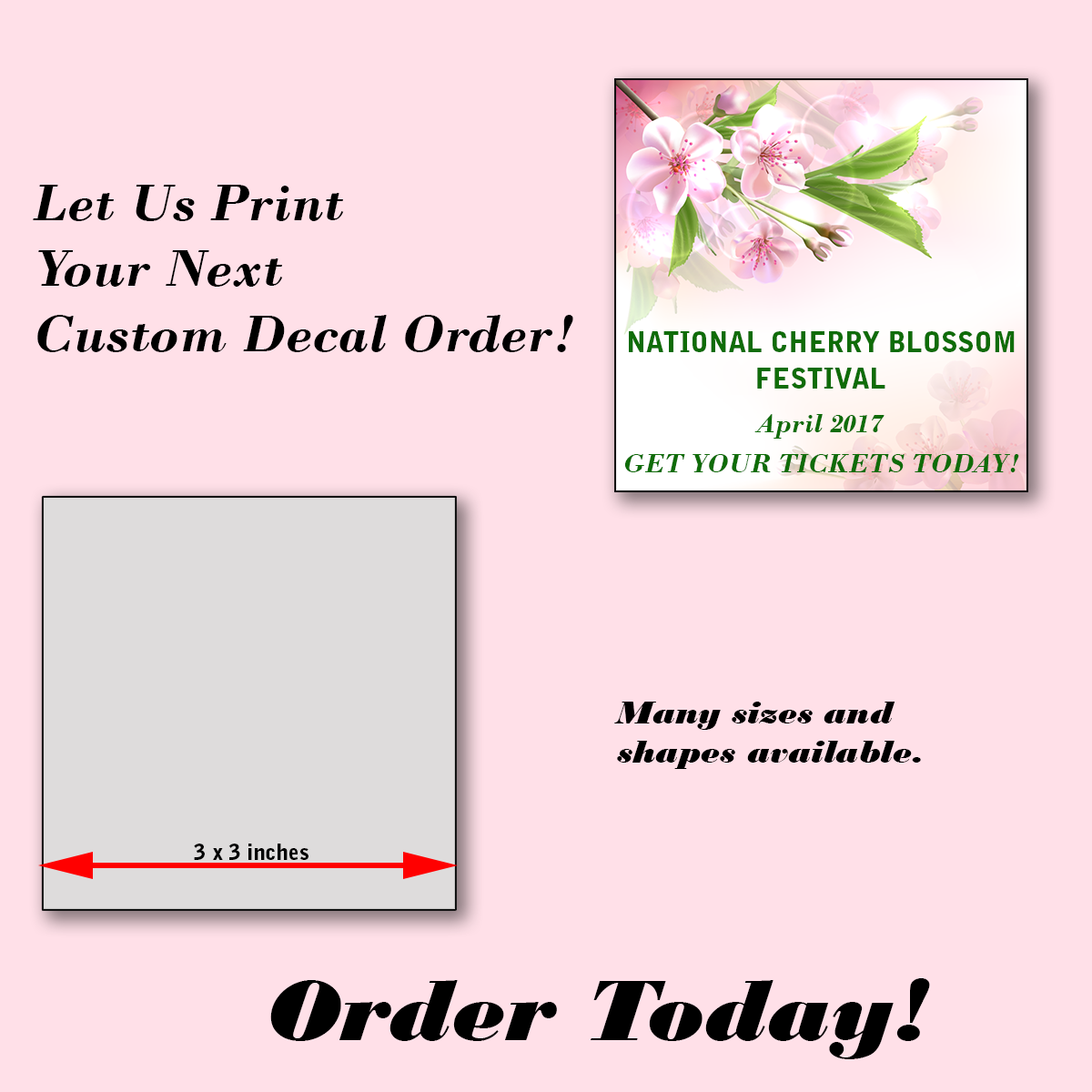 3" x 3" Square Full Color Custom Square Cut Decals - NeedDecals.com
