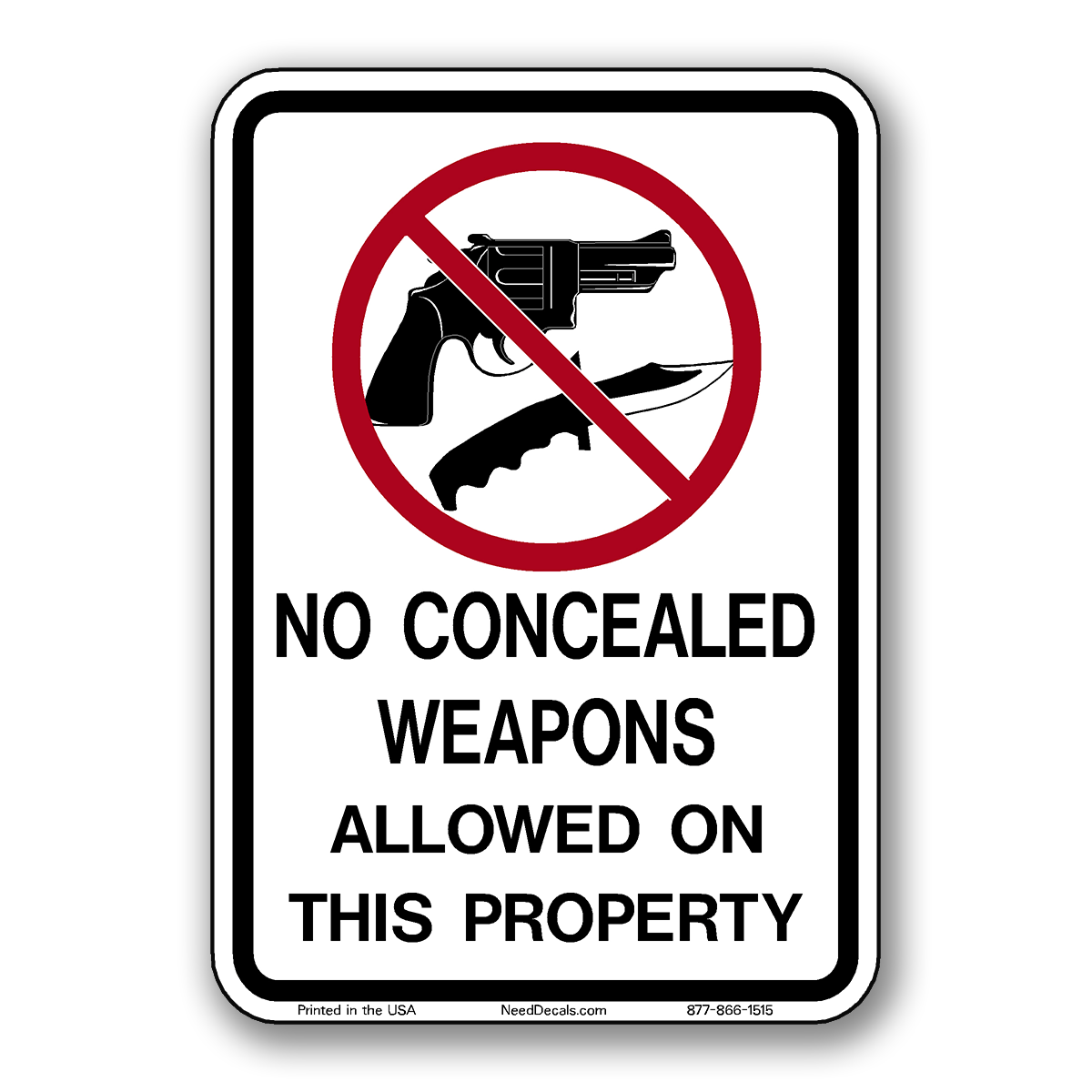No Firearms or Weapons Allowed Decals