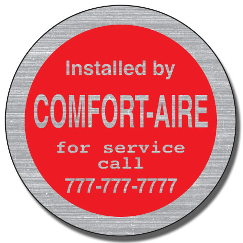 Brushed Chrome Contractor Equipment Stickers | Round Decals