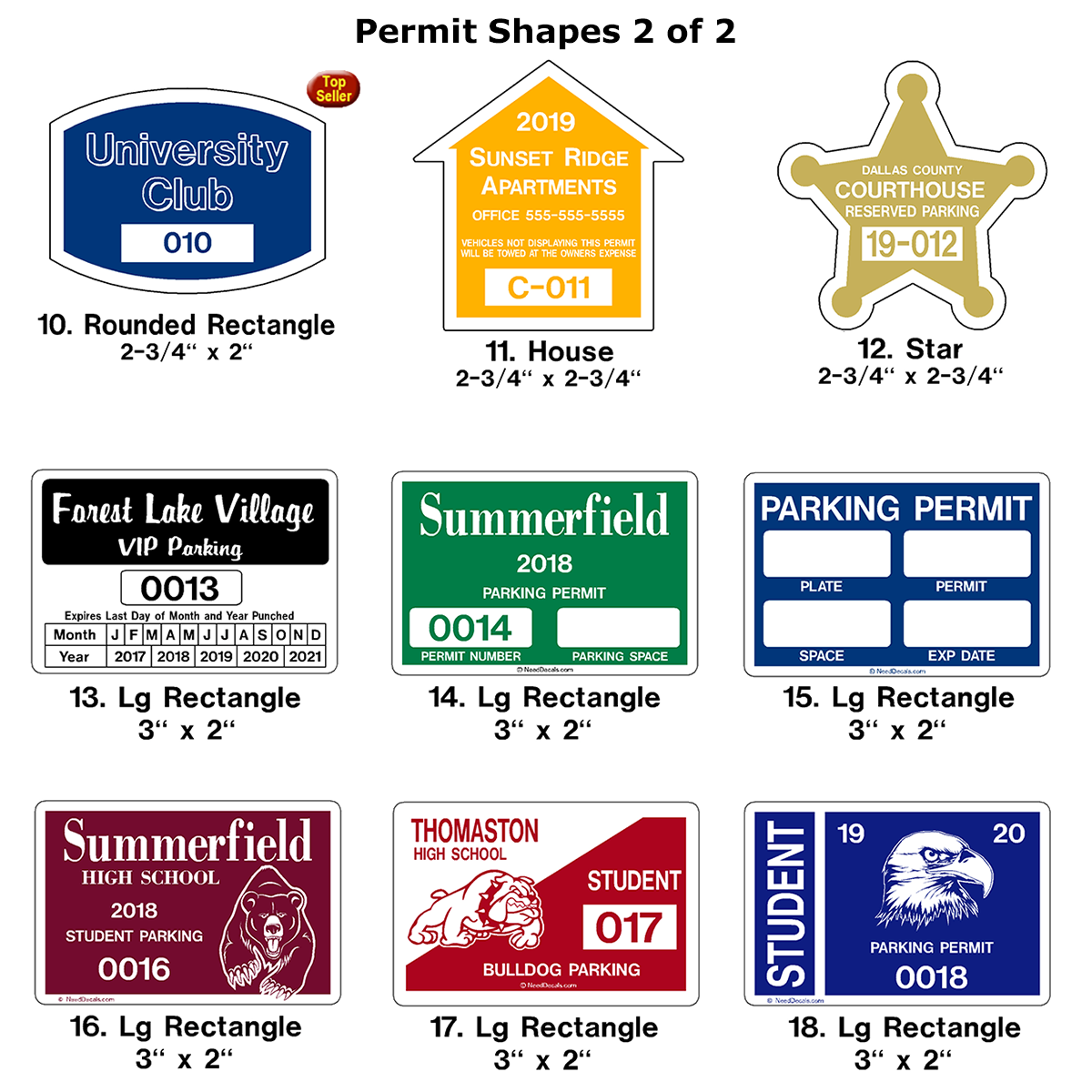 Custom Windshield Parking Permits