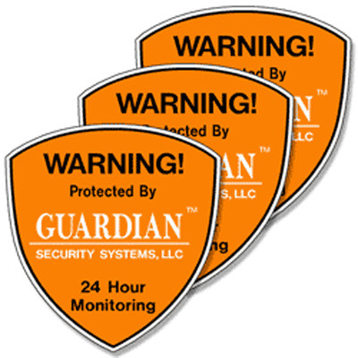 Security System Decals – 3 Pack – Available in face or back adhesive.
