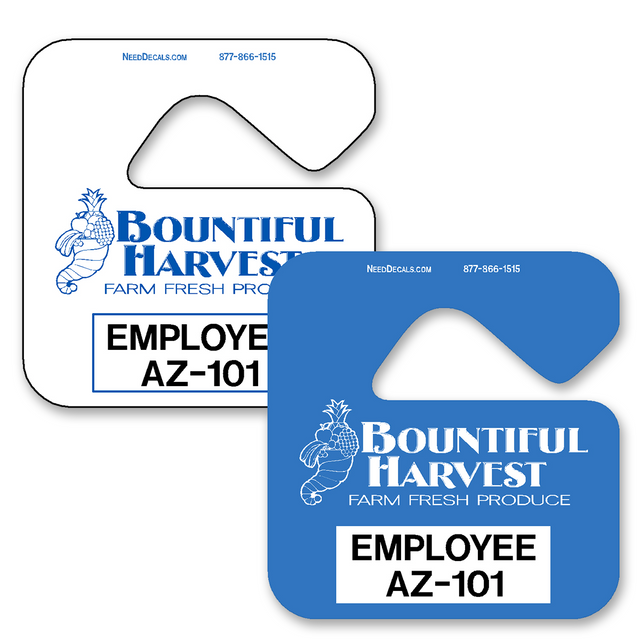 Large Carpool Hang Tags 125 @ $3.20 to 2,500 @ $0.51 Free Numbering and ...