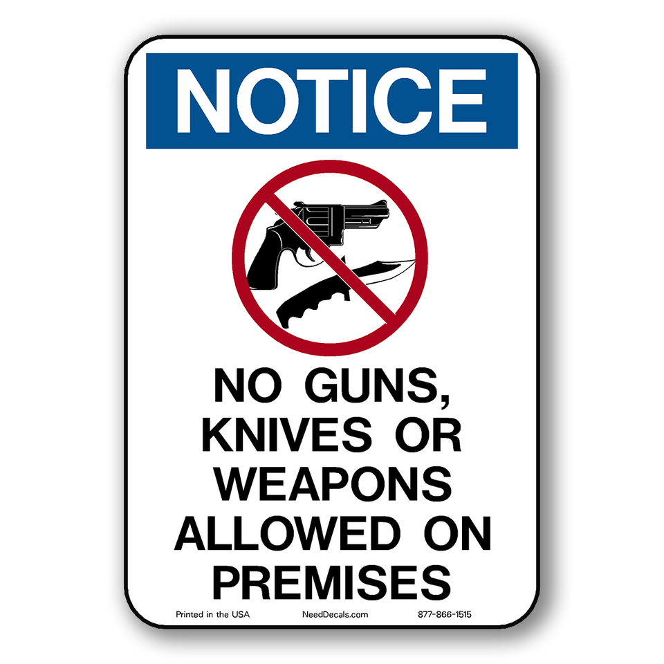 No Weapons Sign Free Printable No Weapons Sign Free Printable