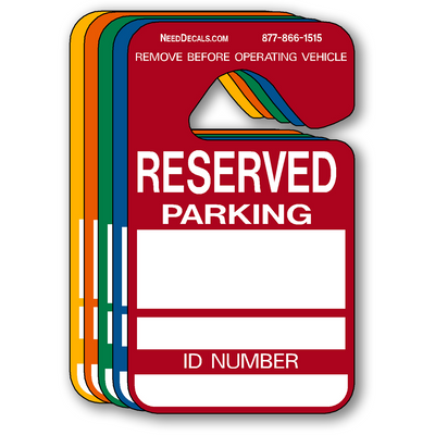 Reserved Parking Permit Hang Tags | Mirror Permit Tags