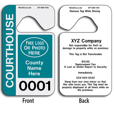 Custom Parking Permit Tags 50 @ $3.10 to 2,500 @ $0.42 Free Numbering ...