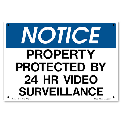 24 Hour Video Surveillance Sign | Video Signs and Decals