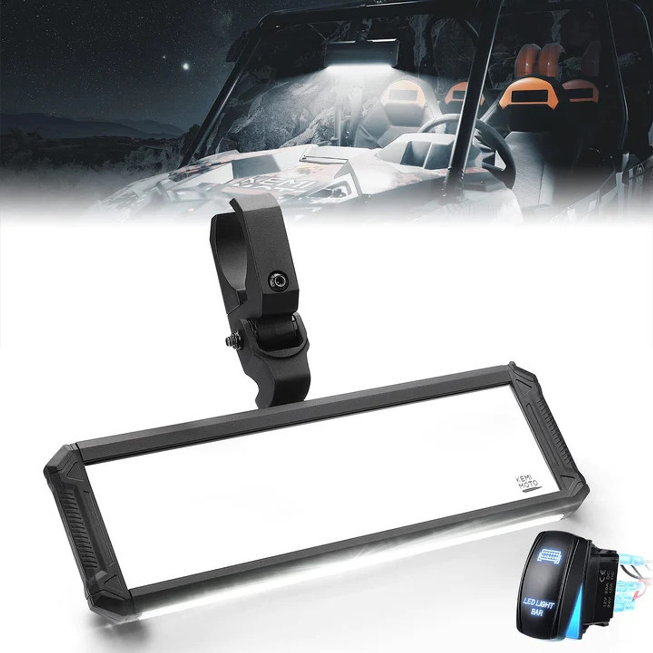 Enhance Utv Visibility Kemimoto Upgraded Rear View Center Mirror With