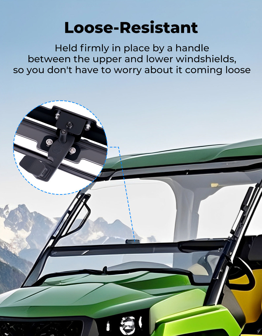 John Deere Gator HPX/XUV Flip Windshield by Kemimoto - B0110-15687-CL-EJD