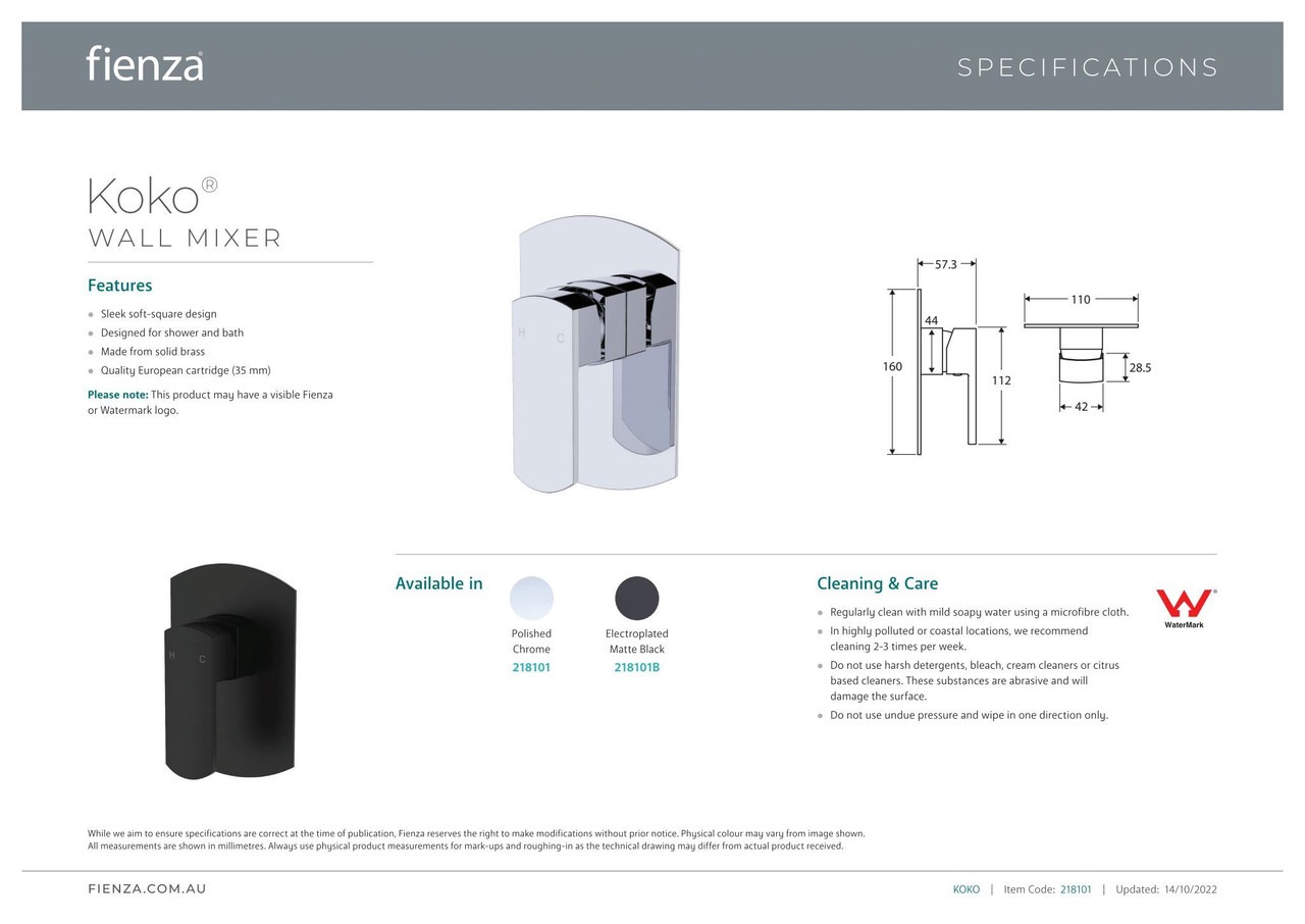 Koko Wall Mixer Shower/Bath