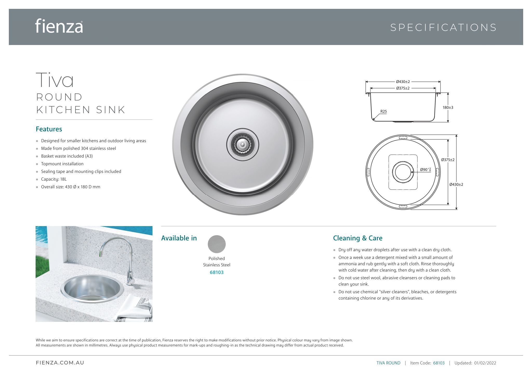 Tiva Round Kitchen Sink