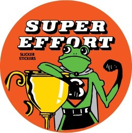 SUPER EFFORT STICKERS, PKT 50 FROG - Qizzle