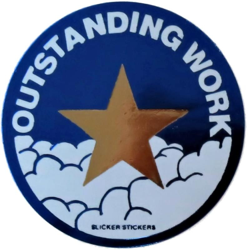 OUTSTANDING WORK STICKERS, PKT 100 - Qizzle