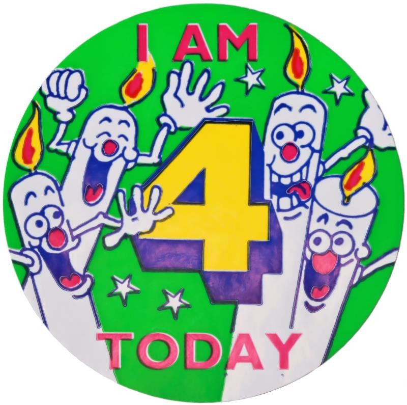 I AM 4 TODAY STICKERS, PKT 80 - Qizzle