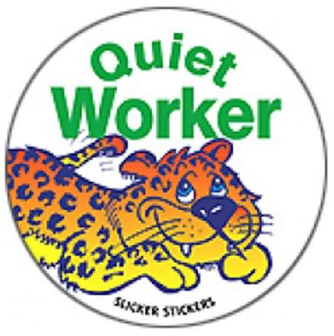 QUIET WORKER STICKERS PKT 100 - Qizzle