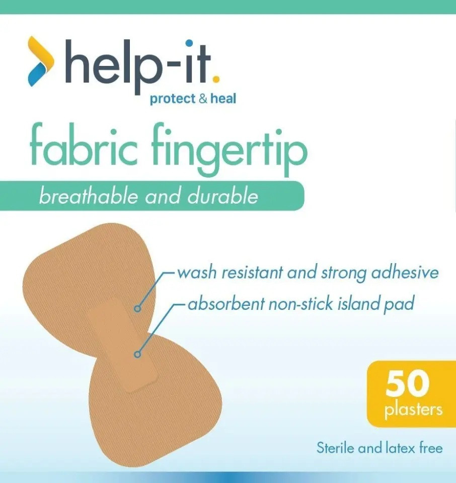 HELP-IT FABRIC FINGER PLASTERS BOX OF 50 - Qizzle