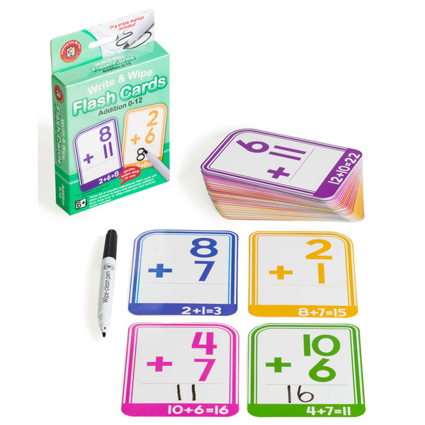 WRITE & WIPE FLASHCARDS, ADDITION - Qizzle